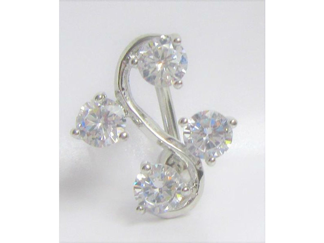 Diamond VCH Jewelry Vertical Hood Surgical Steel Clear Gem - Etsy