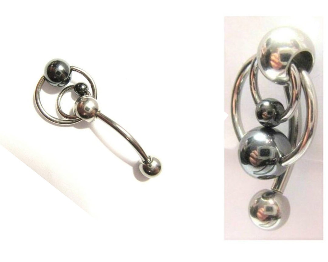 Clitoral Clitorial Clit Hood Bar VCH Vertical Surgical Steel Double ...