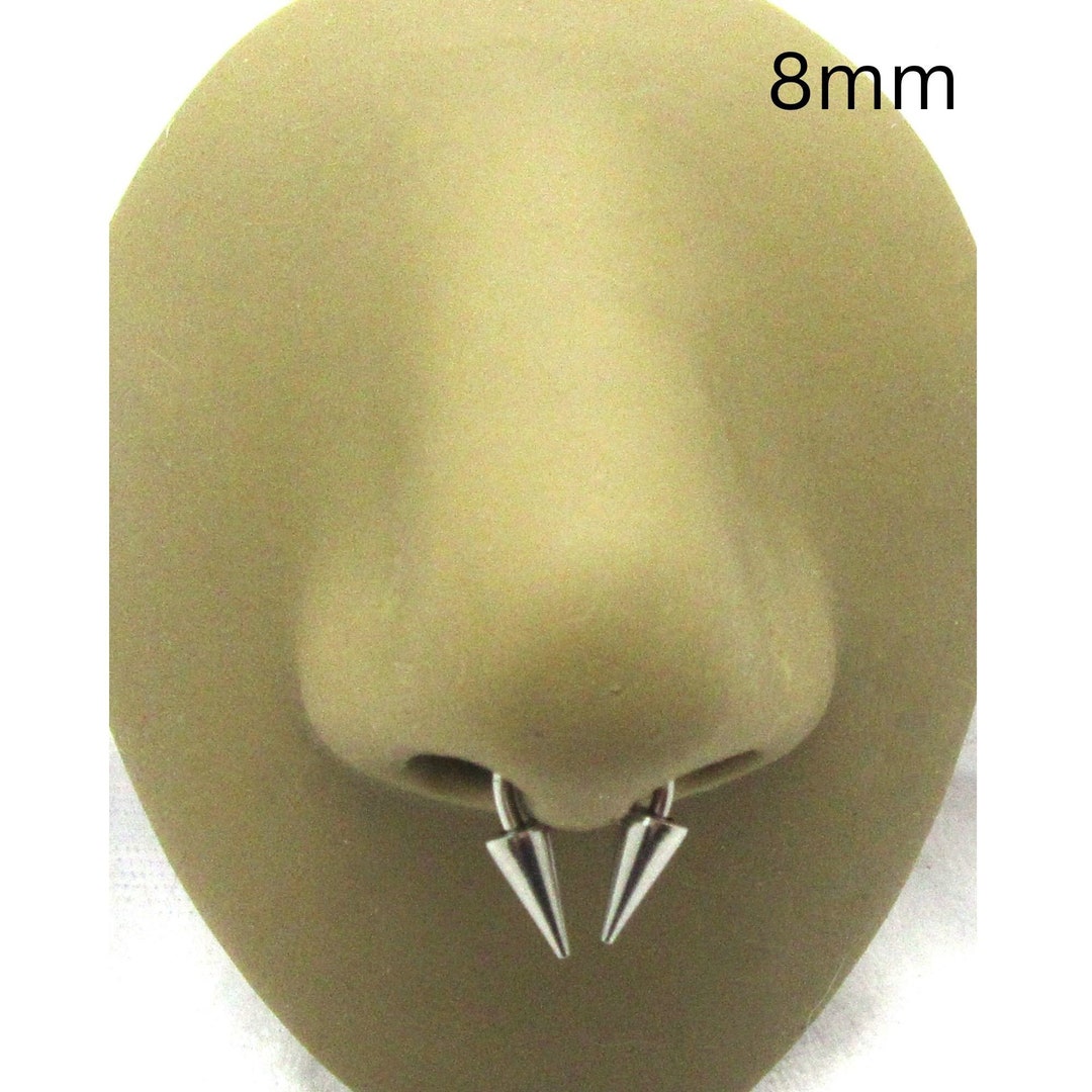 16G 14G Spiked Septum Ring Hoop Spikes Long Spikes Septum Hoop Surgical ...