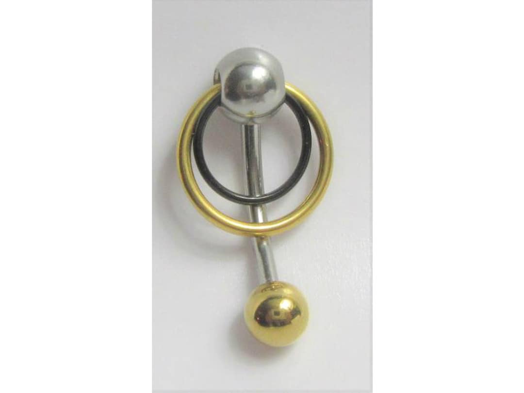 Clitoral Clitorial Clit Hood Bar VCH Vertical Black Gold Stainless ...