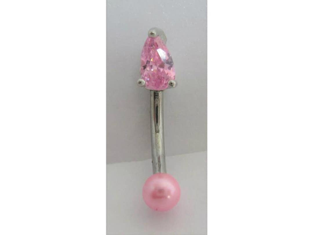 Clitoral Clitorial Clit Hood Bar VCH Vertical Surgical Steel Small Pink ...