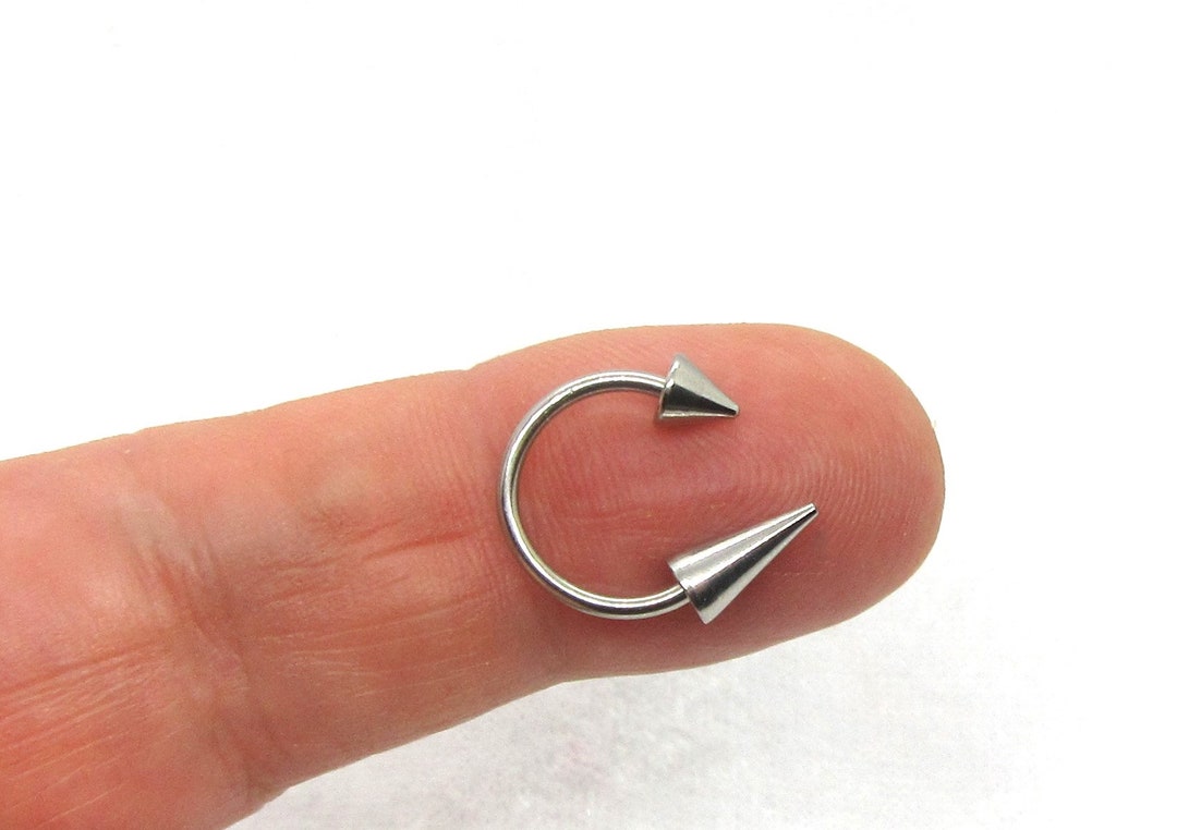 14G 16G Snake Bites Labret Lip Ring Long Spike Bottom Side Lip Ring ...