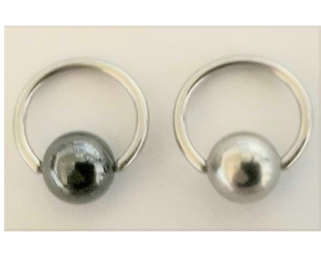 Male Genital 14g Big Balls Hematite Stainless Steel Jewelry Hafada