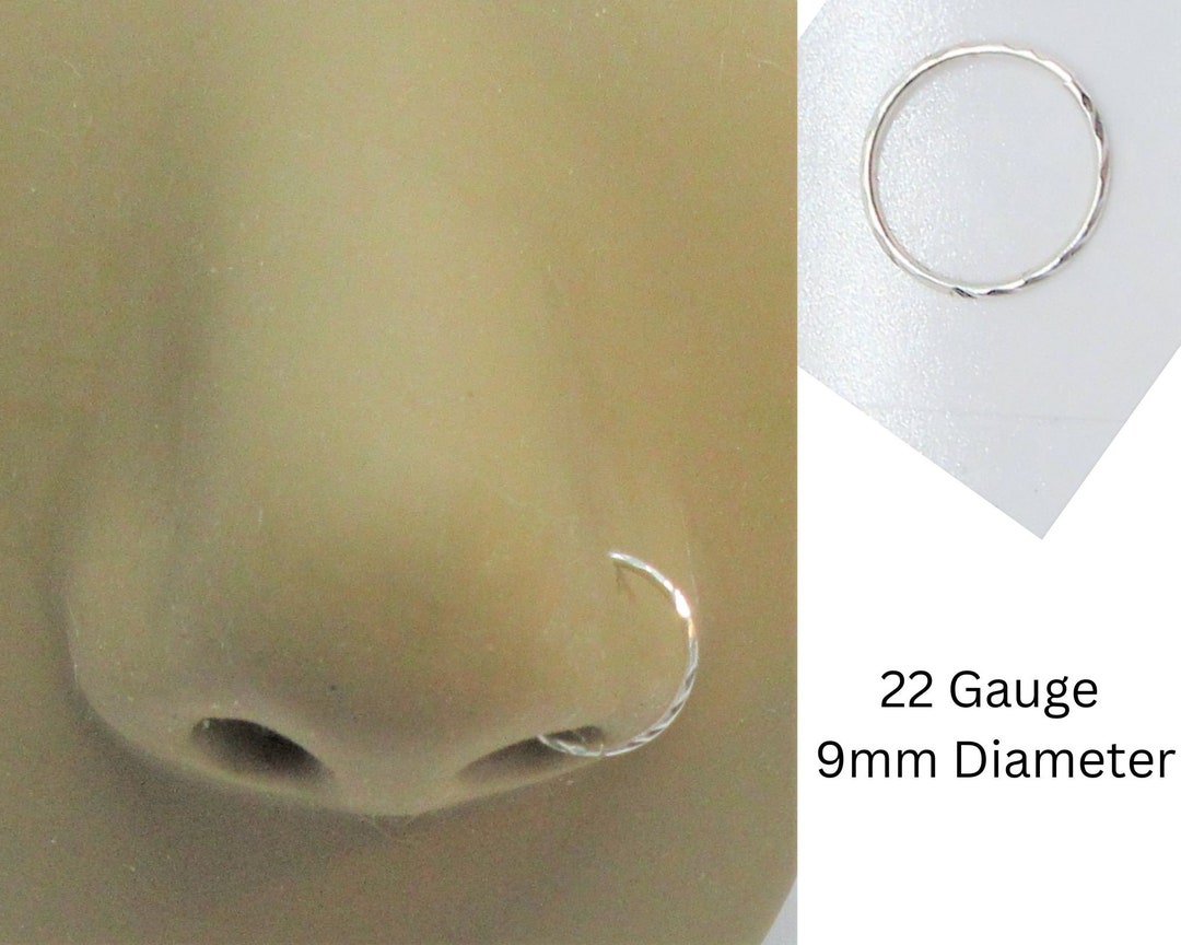 22G Silver Nose Hoop Ring Nostril 9mm Hoop Ring Seamless Hoop 9mm ...