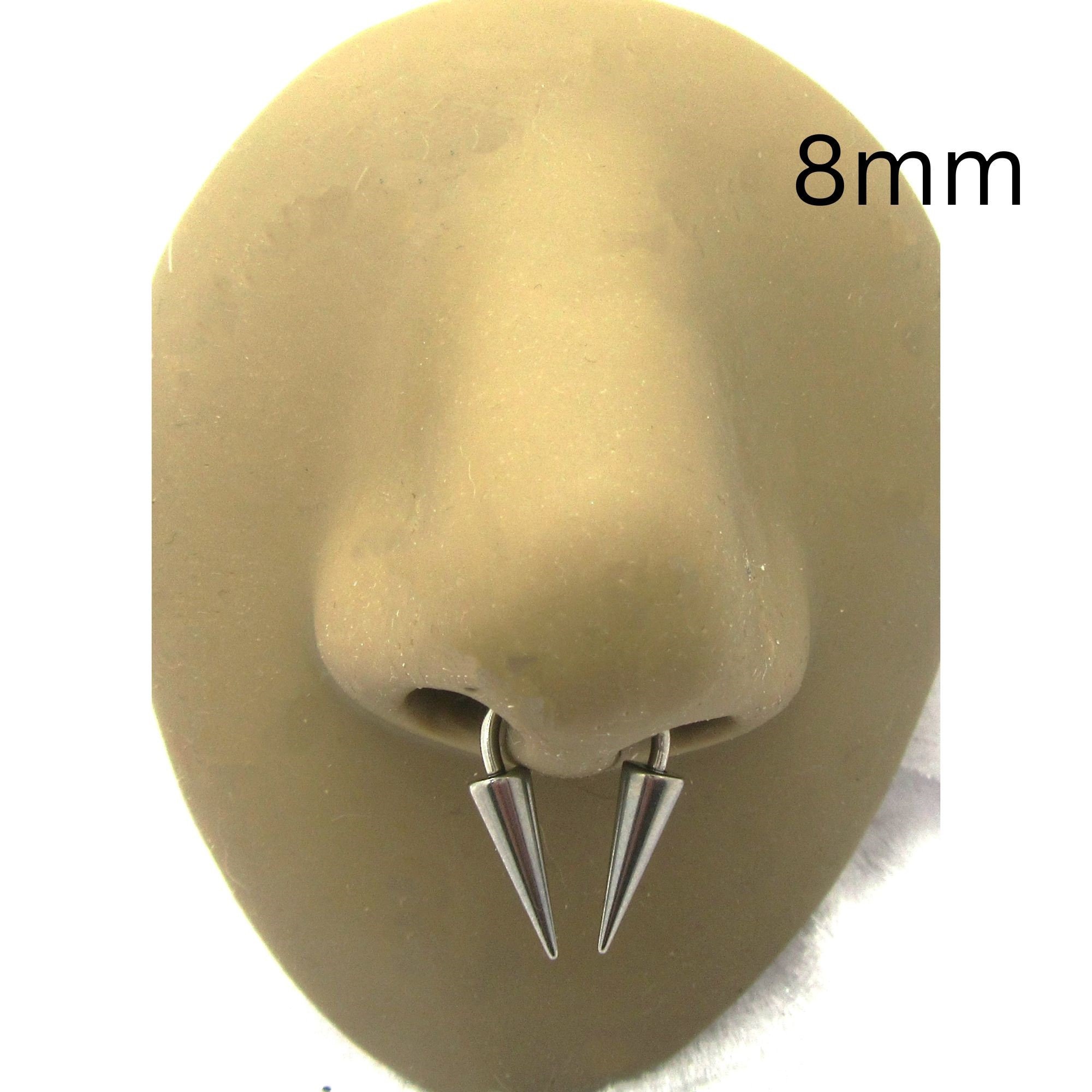 16G 14G Spiked Septum Ring Hoop Spikes Long Spikes Septum Hoop Surgical ...