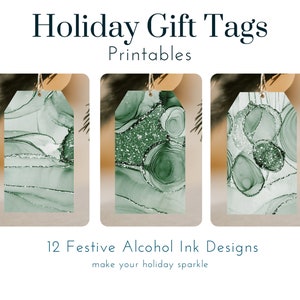 Printable Christmas Tags | Instant Download | Vibrant Green Holiday ...