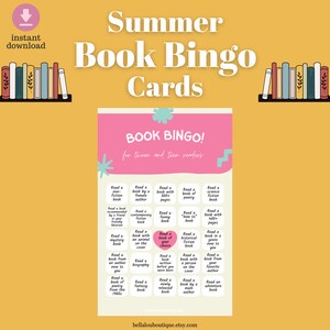 Summer Reading Bingo Cards | Instant Download Book Bingo | Printable ...