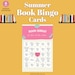 Summer Reading Bingo Cards | Instant Download Book Bingo | Printable ...