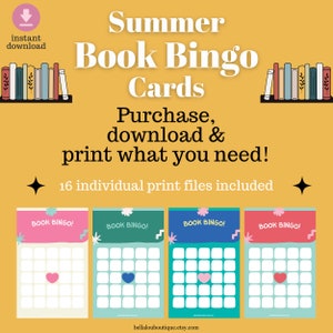 Summer Reading Bingo Cards: Kids Printable Activity (digital Download ...