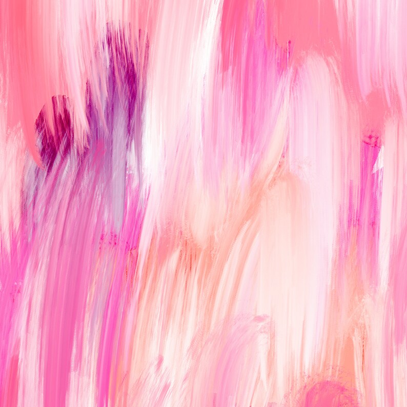 Fine Art Canvas Acrylic Painting Print Pink Digital - Etsy