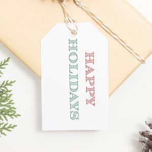 Printable Gift Tags | Happy Holidays Gift Tags | Instant Download ...