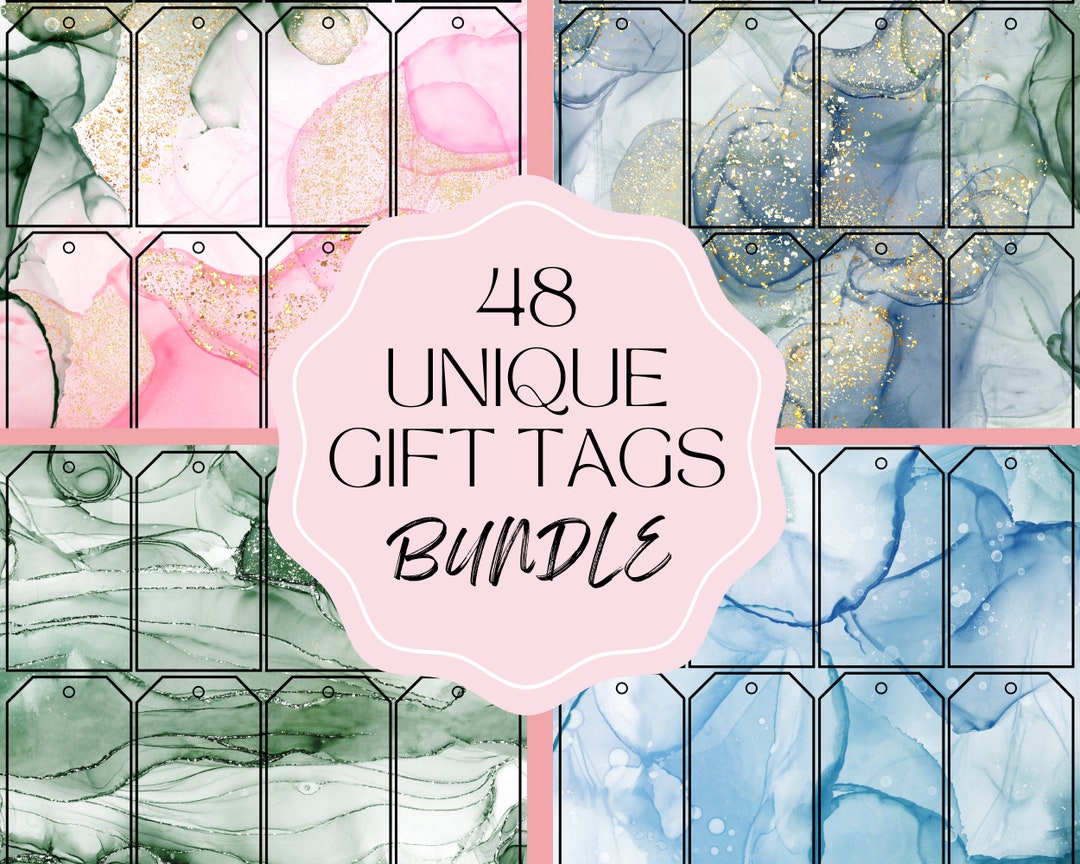 48 Gift Tag Bundle | Instant Download | Printable Gift Tags | Holiday ...
