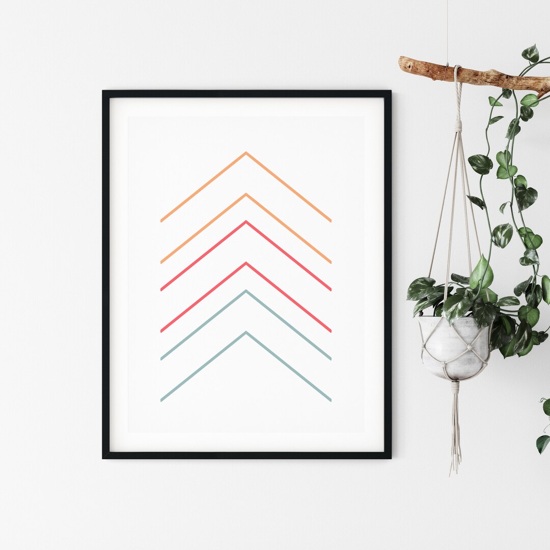 Chevron Arrow Art Print: Primary Colors, Modern Wall Decor - Etsy