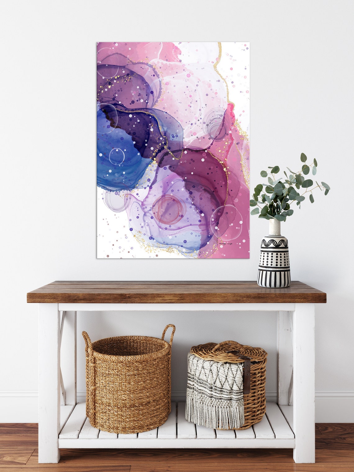 Fine Art Canvas Alcohol Ink Canvas Abstract Purple - Etsy