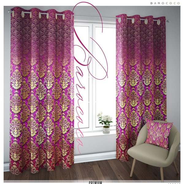 Fuchsia Damask - Etsy