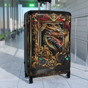Baroque Dragon Suitcase Decorative Travel Luggage Carry-on Suitcase ...