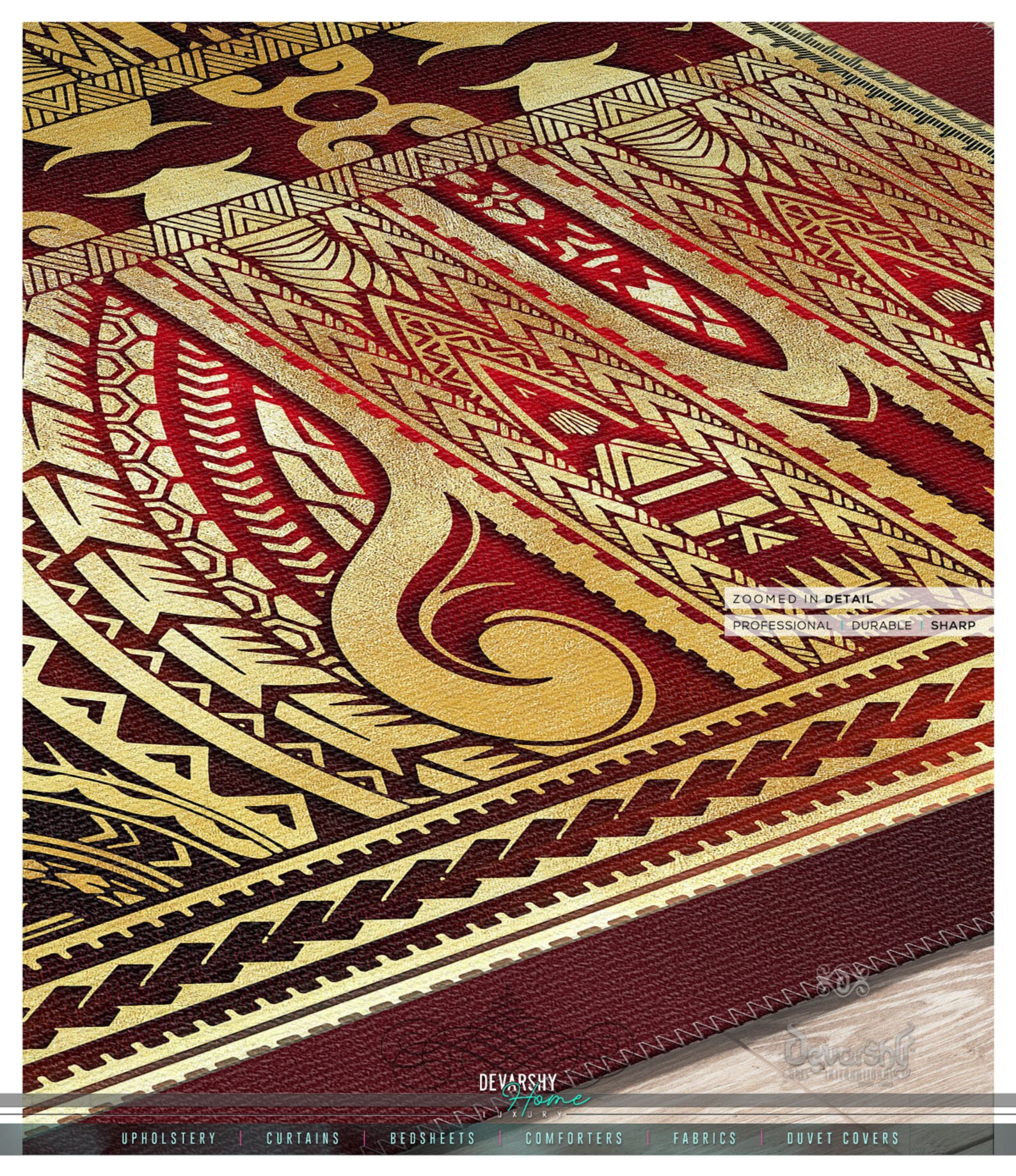 Polynesian Maori Tattoo Wine Area Rug Chenille Rugs in 3 - Etsy