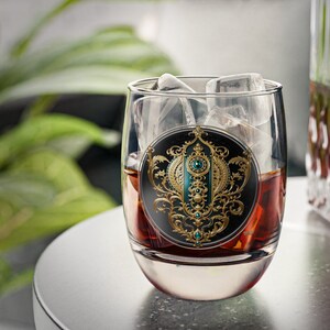 Intricate Baroque Stemless Wine Glass & Premium Whiskey Glass Baroque ...