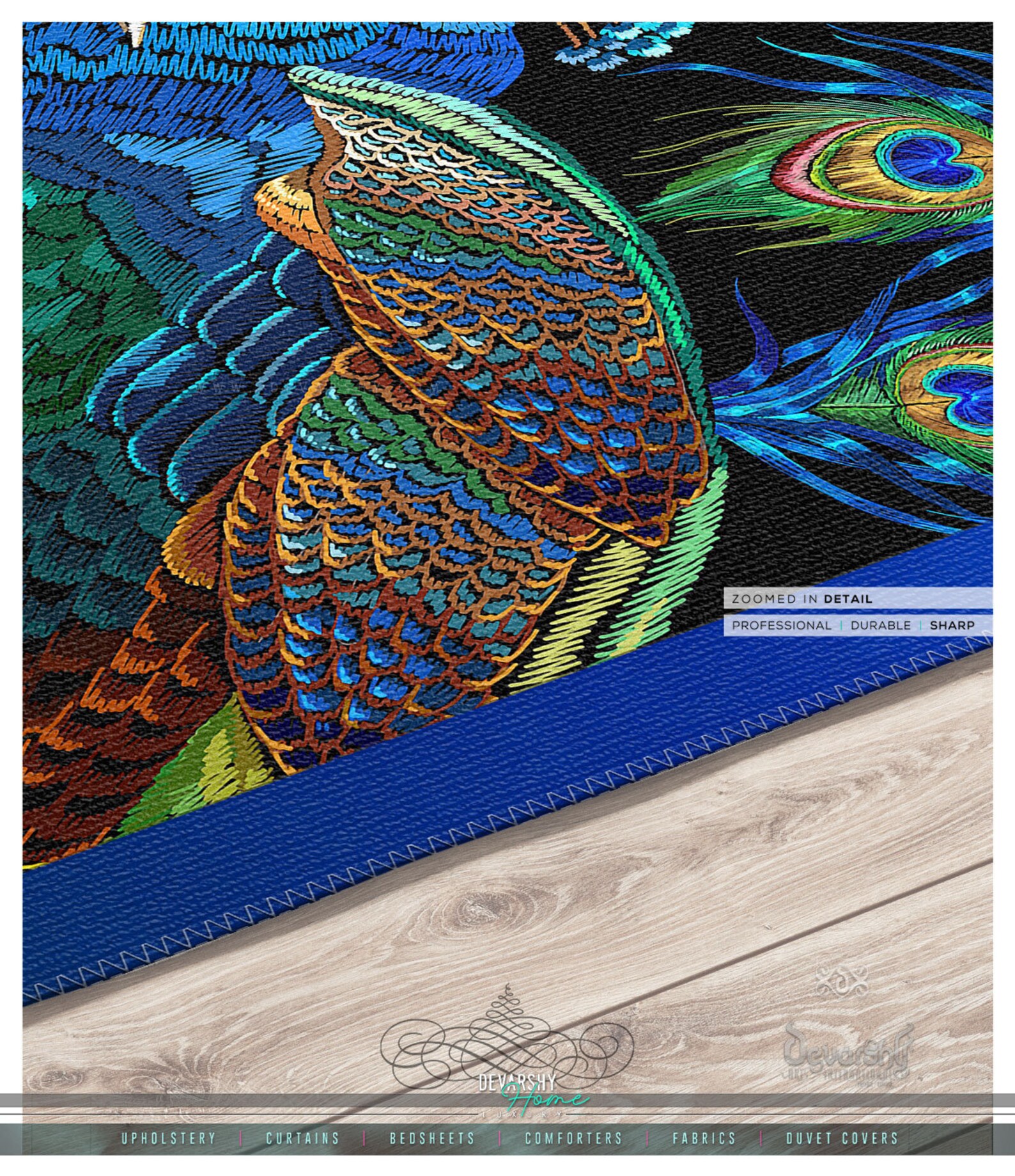 BLUE Peacock Area Rug Chenille Carpet in 3 Sizes D20029 - Etsy