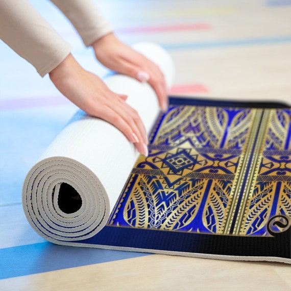 Polynesian Maori Tattoo printed Yoga Mat BLUE 100329 Yoga Fitness ...