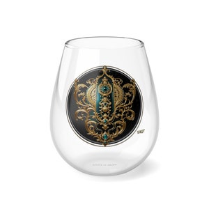 Intricate Baroque Stemless Wine Glass & Premium Whiskey Glass Baroque ...