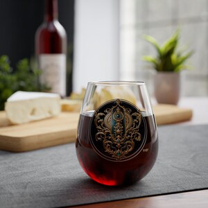 Intricate Baroque Stemless Wine Glass & Premium Whiskey Glass Baroque ...