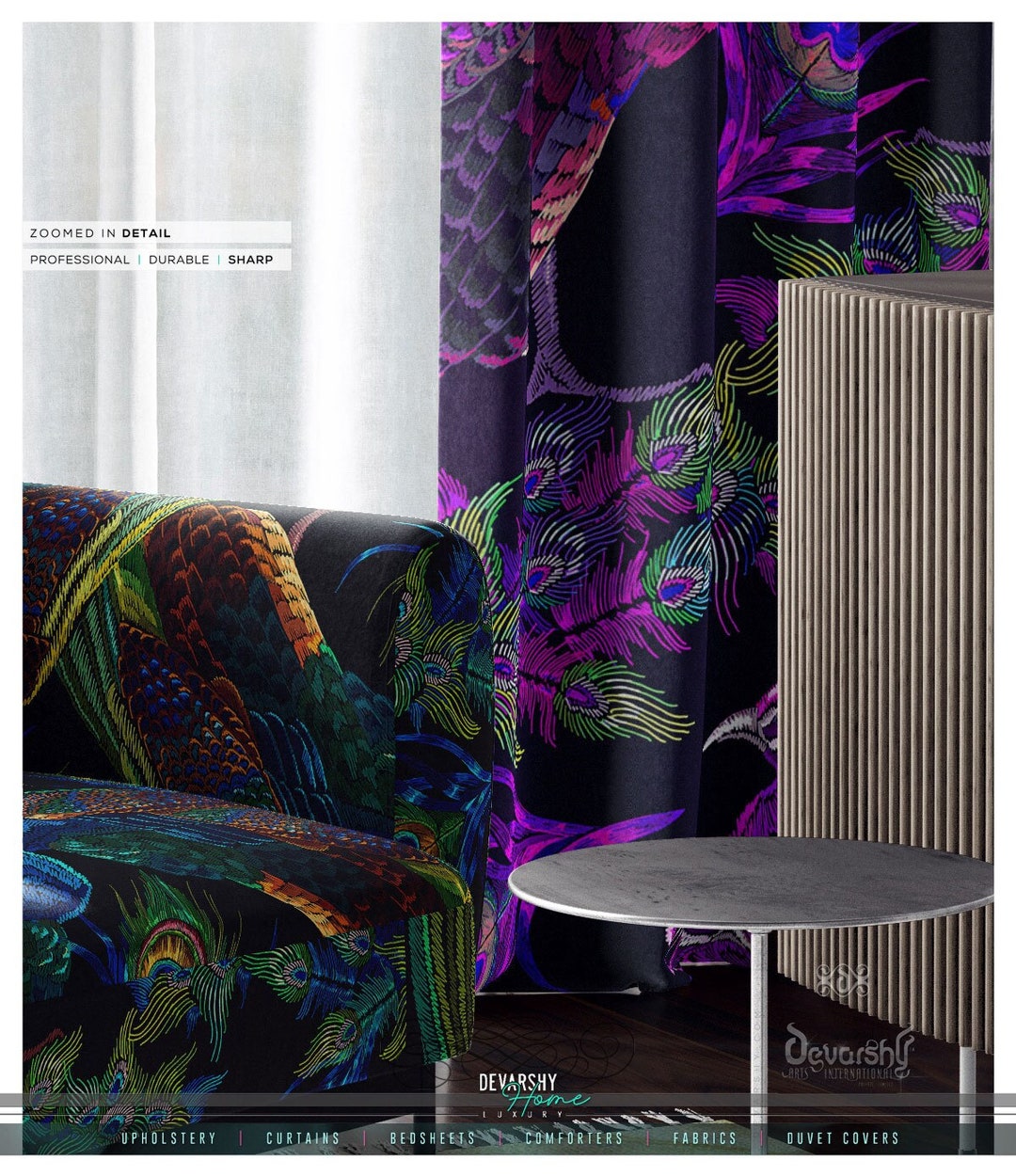 PEACOCK Upholstery Fabric 3meters 4 Colors & 12 Furnishing Fabric ...