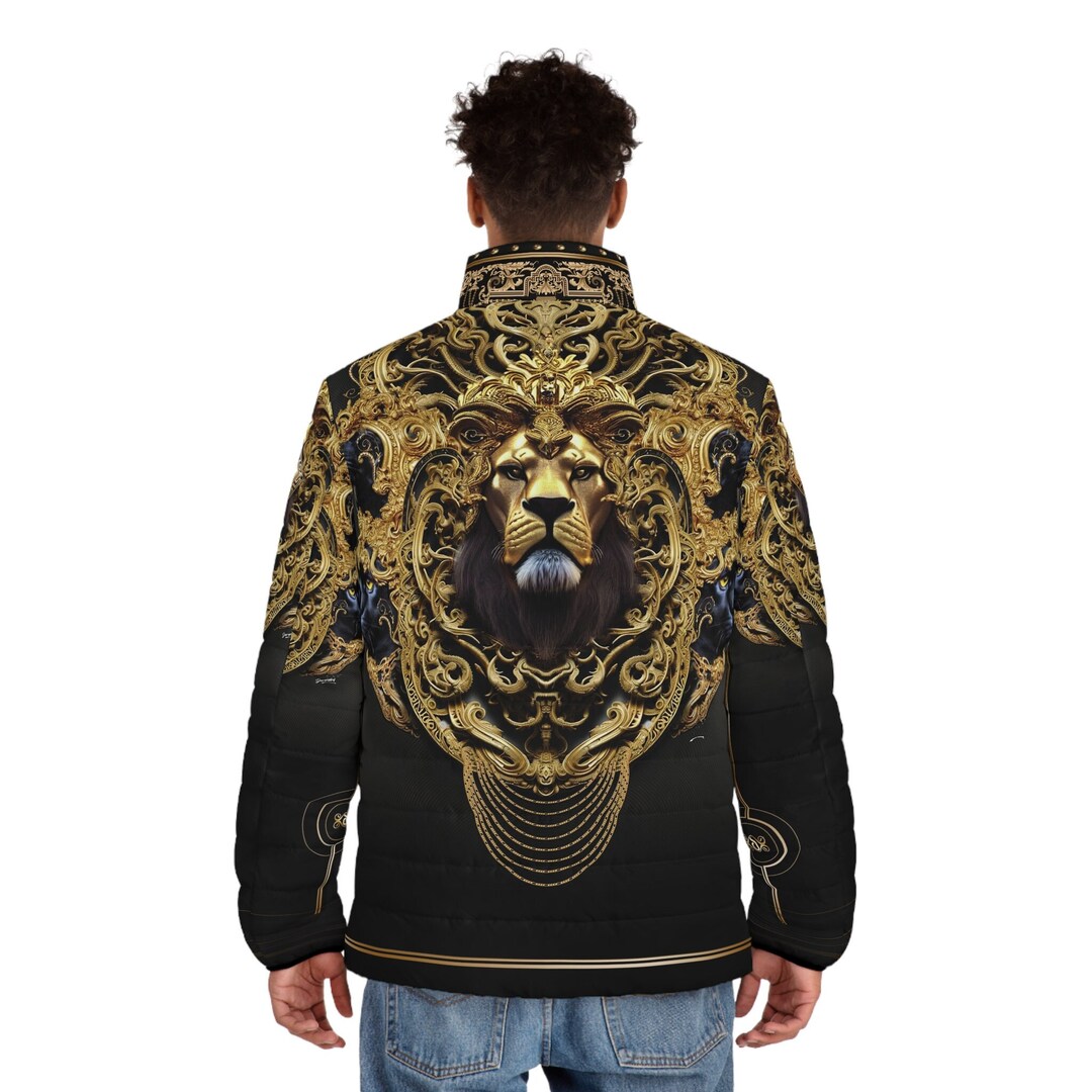 Lion Emperor Puffer Jacket Unisex Jacket Best Winter Gift Baroque ...