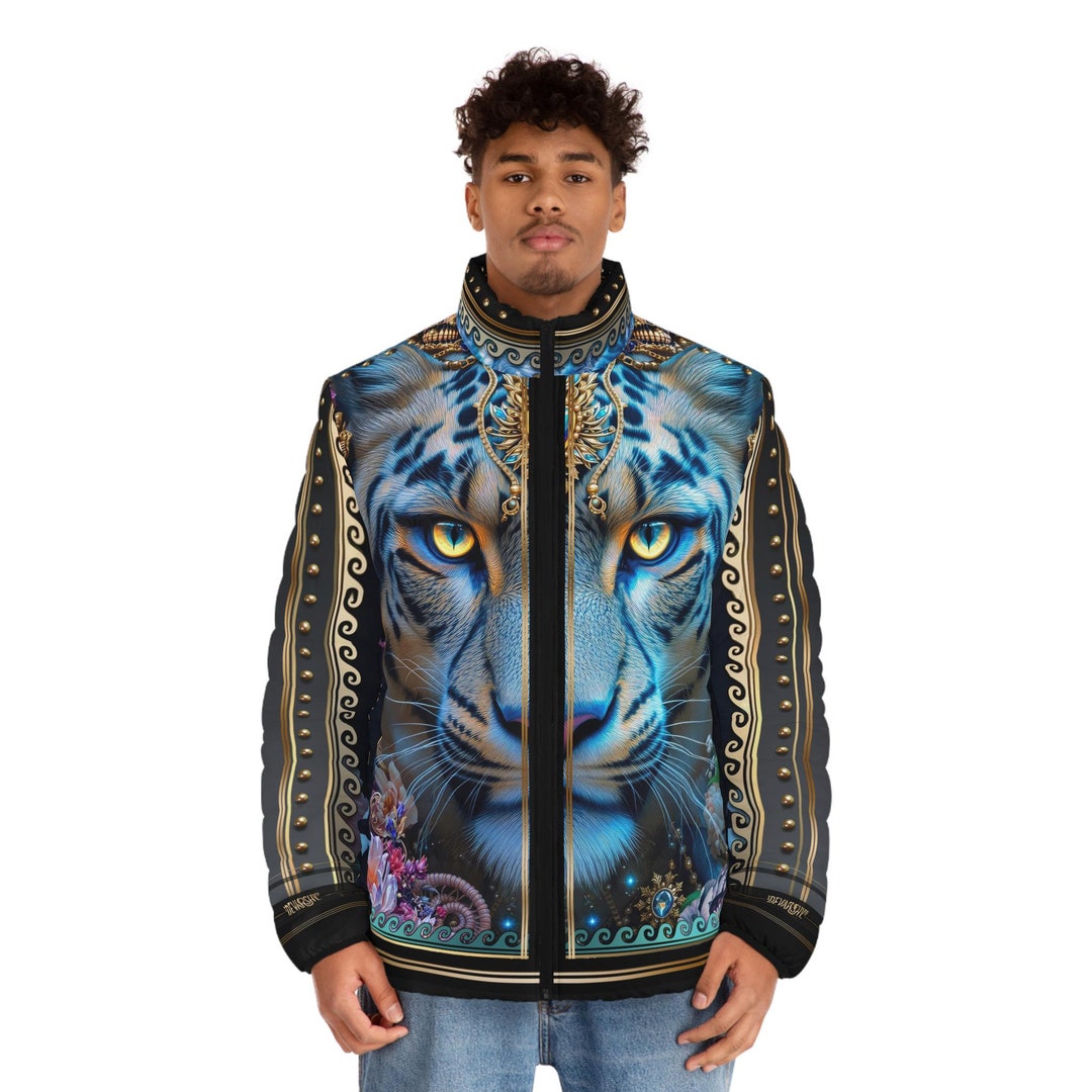 Snow Leopard Puffer Jacket, Winter Wear Coat, Men Outerwear Jacket ...