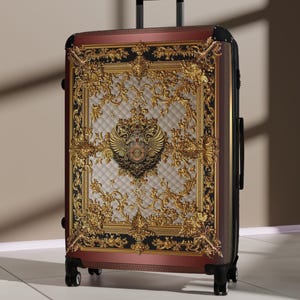 Opulent Rust Suitcase, Travel Luggage, Baroque Carry-on Suitcase ...