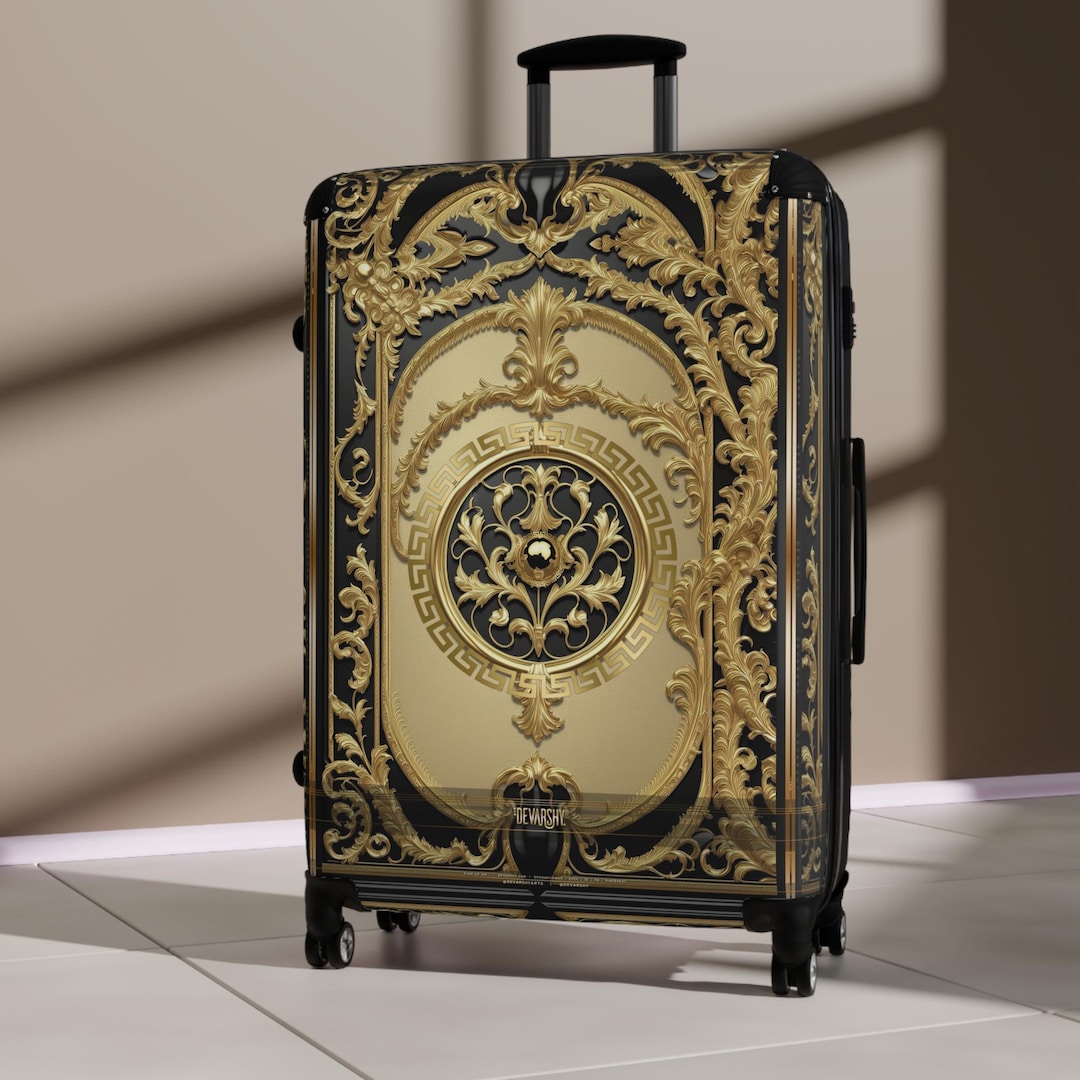 Decorative Suitcase, Premium Travel Luggage, Ornate Gold Suitcase ...