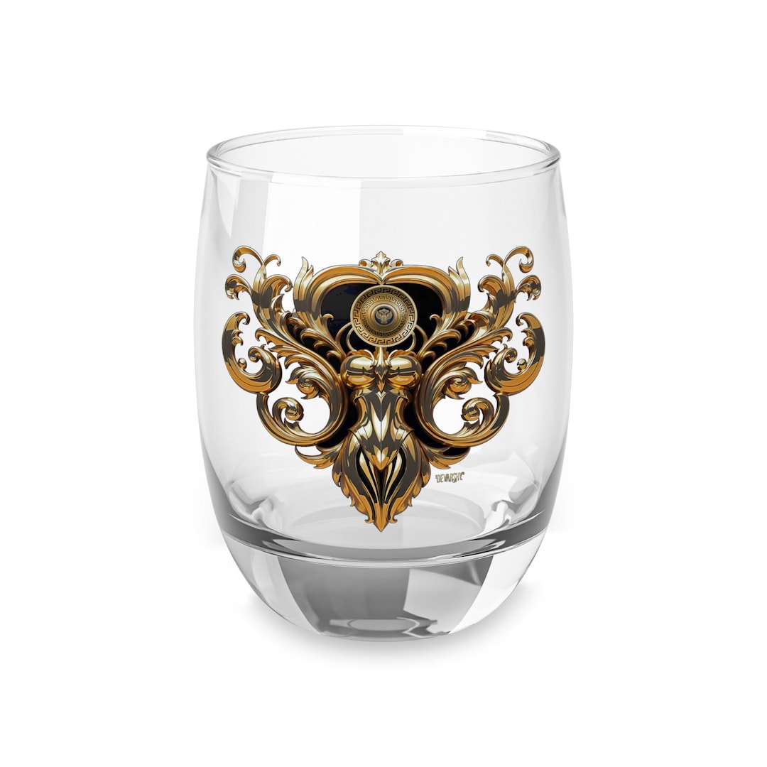 Golden Spirals Whiskey Glass Luxury Wine Glass Stemless Exclusive ...