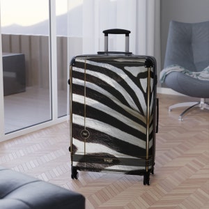 Zebra Print Suitcase 3 SIZES Carry-on Suitcase Animal Print Luggage ...