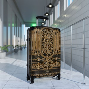 Baroque Gold Suitcase Luxury Travel Luggage Decorative Carry-on ...