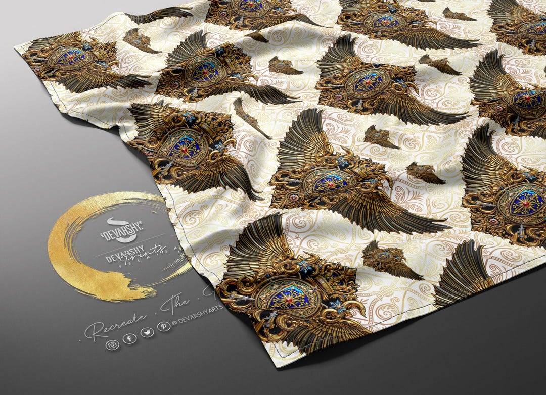 Royal Wing Insignia Fabric, Combed Cotton Pima Fabric by the Yard, Spun ...