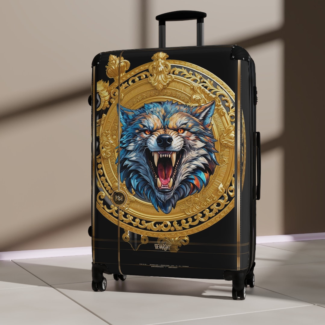 Ferocious Wolf Suitcase Animal Print Luggage Wild Wolf Art Suitcase ...