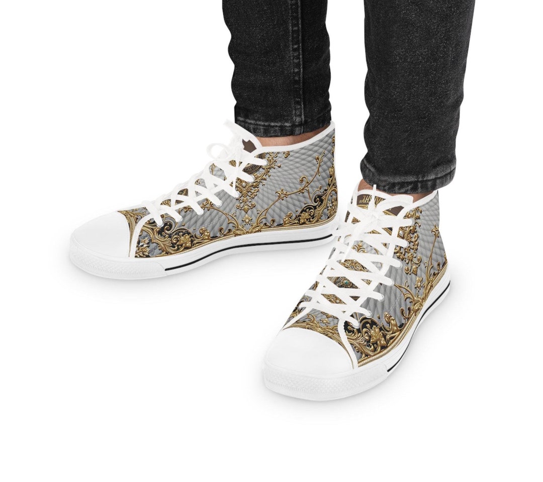 Gorgeous Baroque Shoes, Trendy High Top Sneakers, Unisex Canvas Shoes ...