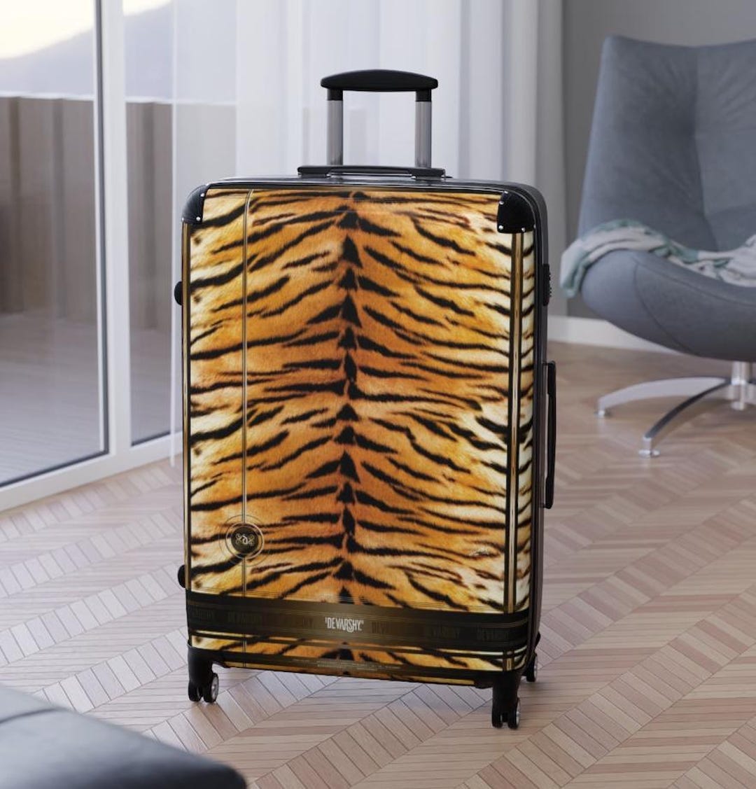 Tiger Print Suitcase, Travel Luggage, Carry-on Suitcase, Tiger Print ...