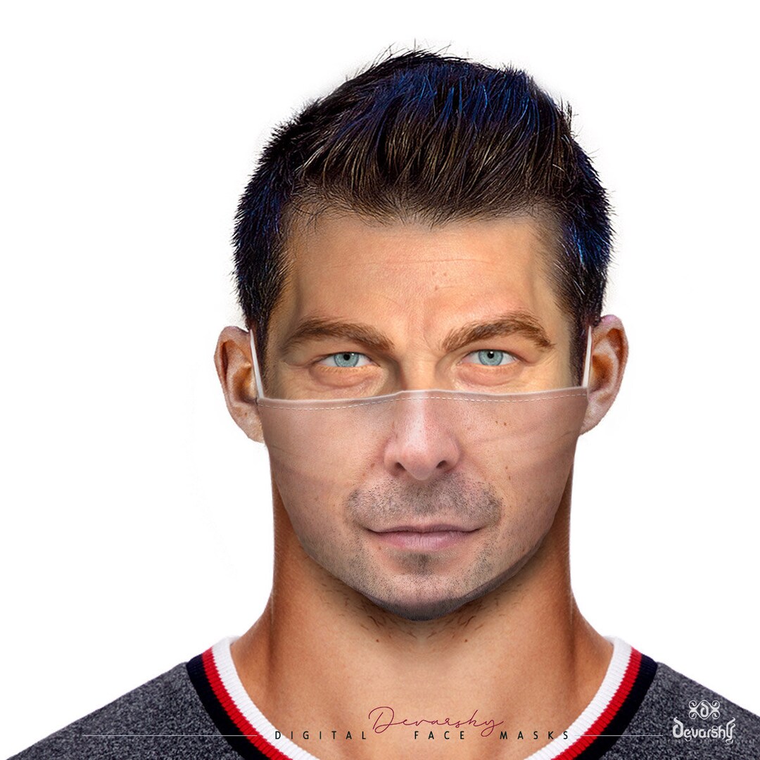 Caucasian Male Realistic Face Mask With Filter and Nose Wires 11115 - Etsy