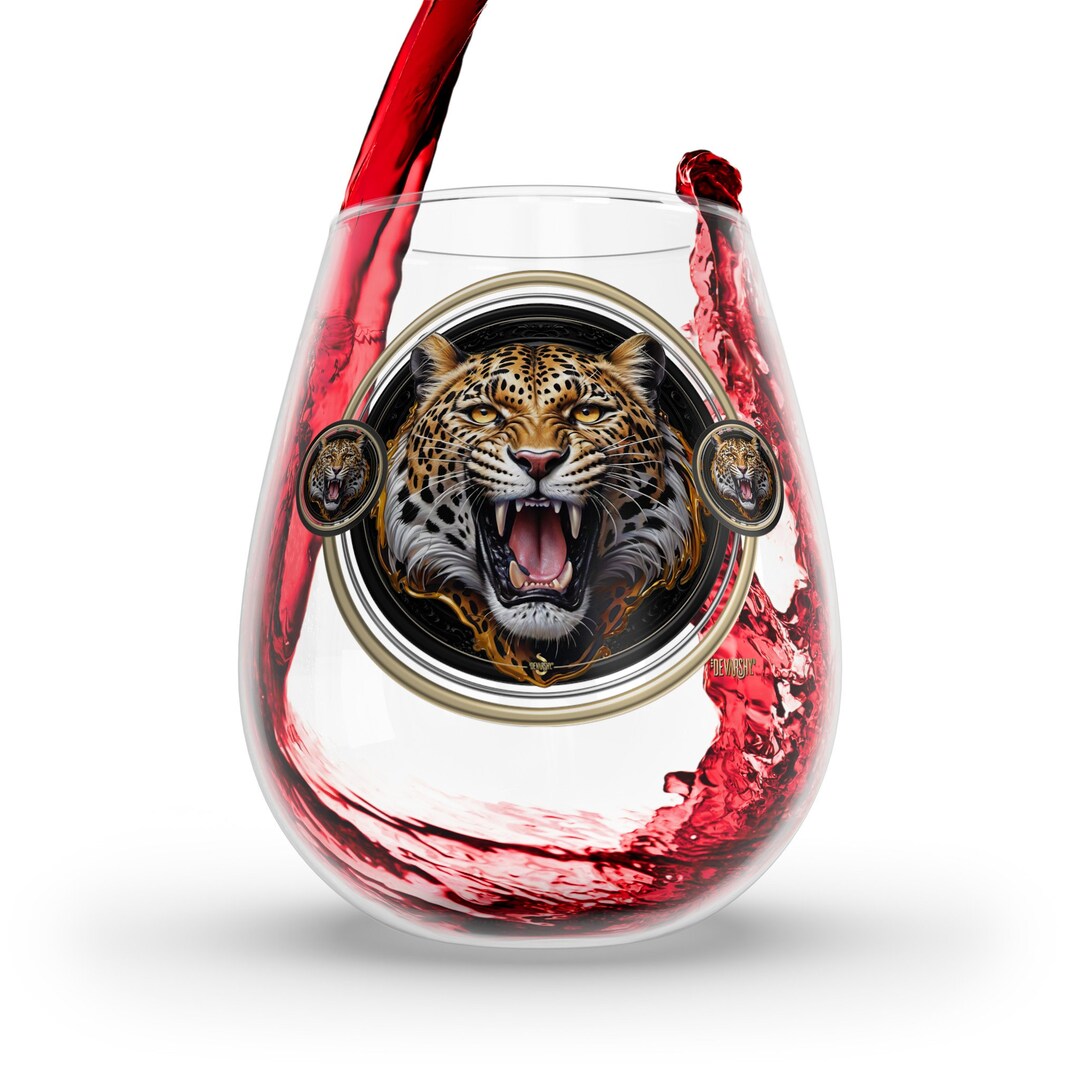 Luxury Stemless Wine Glass Leopard Print Whiskey Glass Exclusive ...
