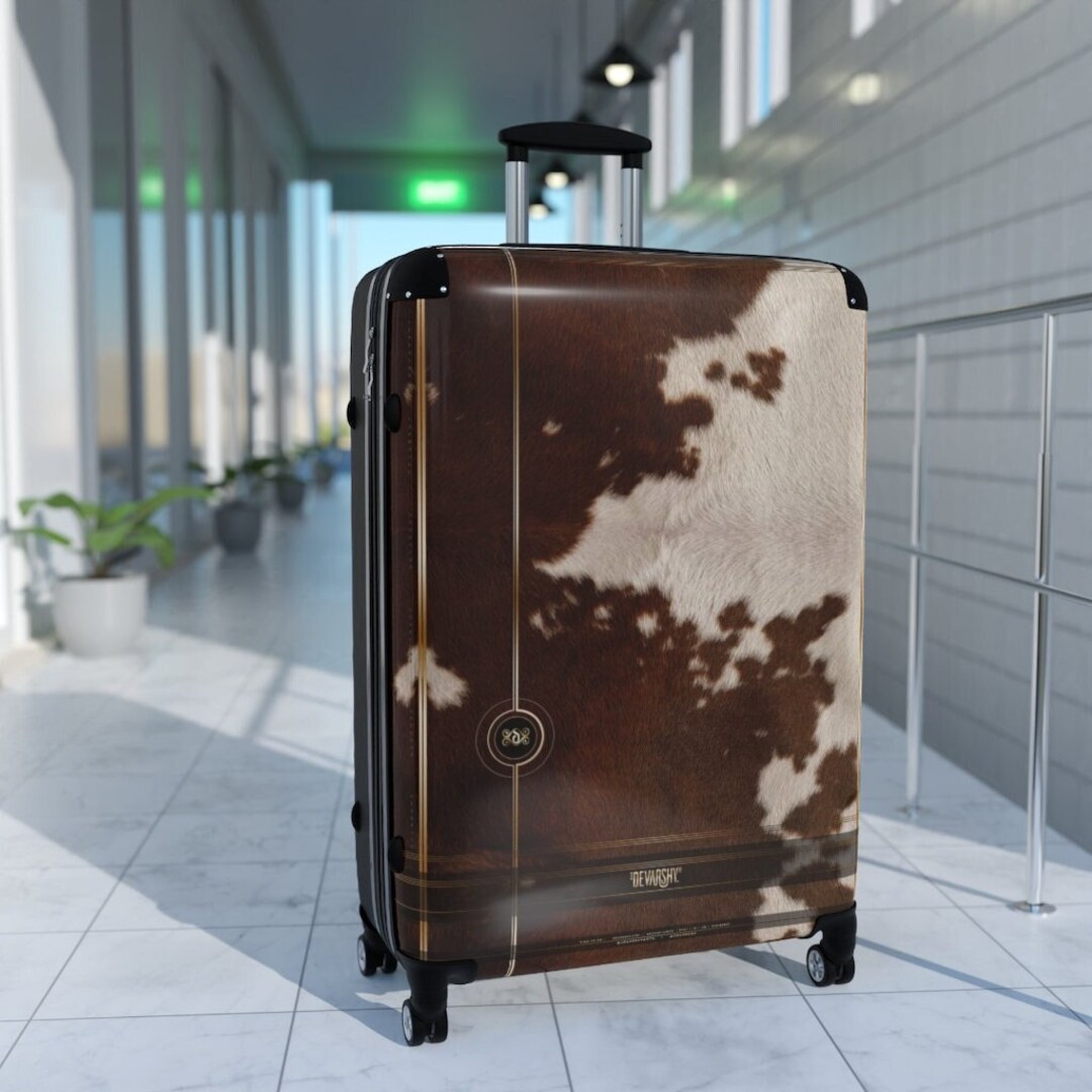 Cow Print Suitcase 3 Sizes Cowhide Luggage Carry-on Suitcase - Etsy