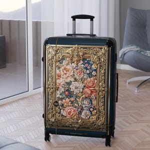 Baroque Fleur Suitcase, Floral Print Luggage, Exclusive Hard Shell ...