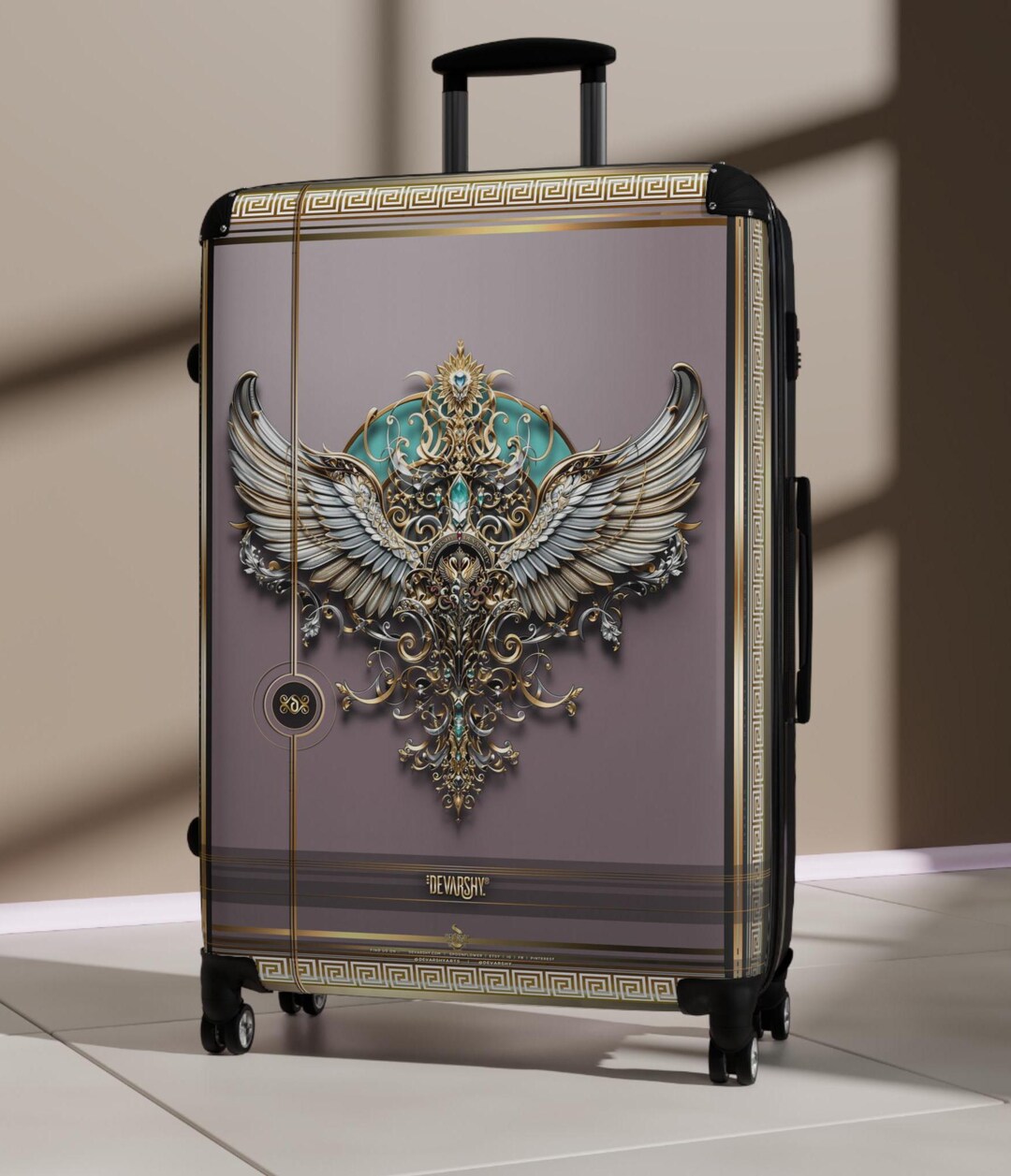 Wings Emblem Suitcase, Travel Luggage, Carry-on Suitcase, Baroque Wings ...