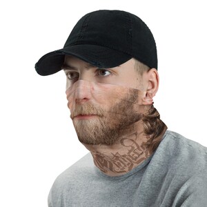 Blonde Beard Man Neck Gaiter Male Face Mask Fabric Face Cover Neck Tube ...