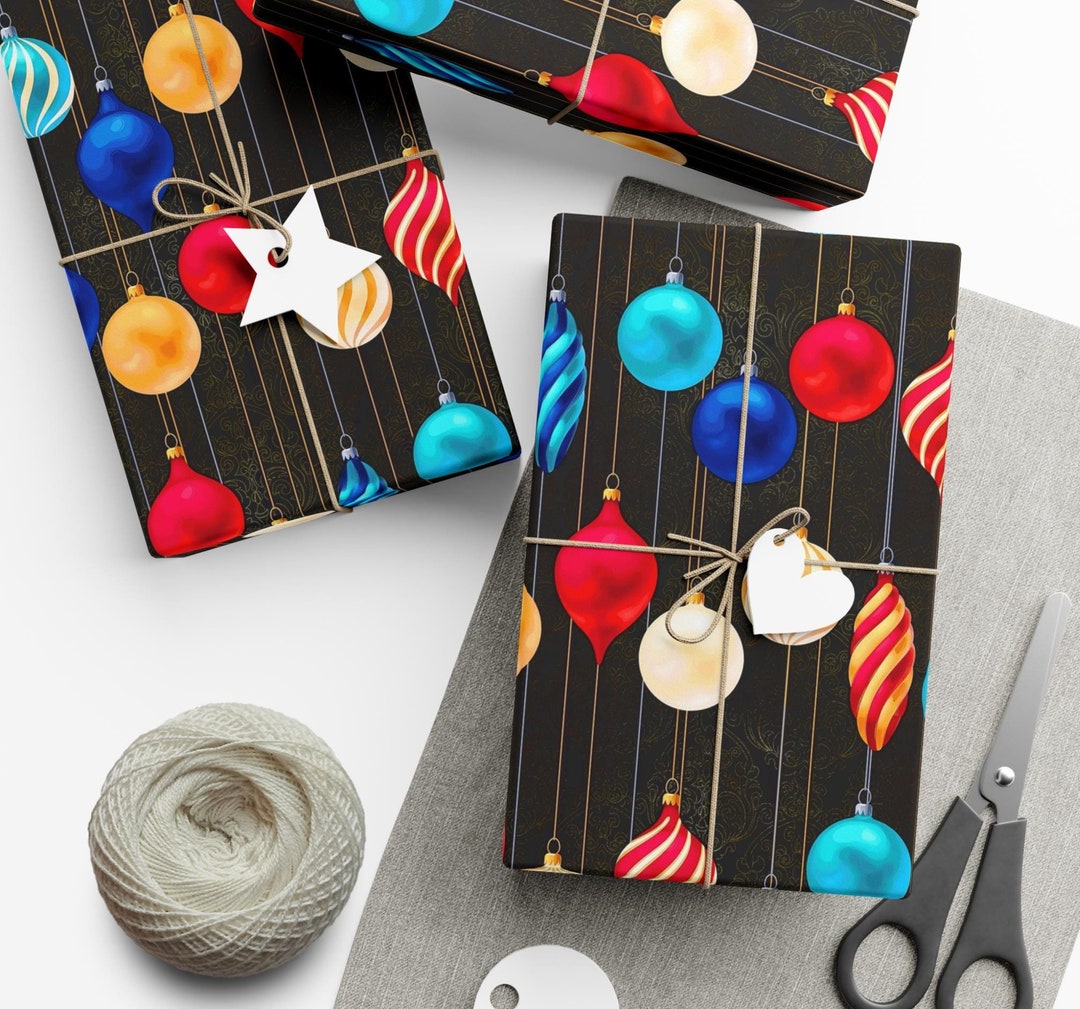 Colorful Wrapping Paper, Xmas Gifts Wrappings, X-mas DIY Craft Paper ...