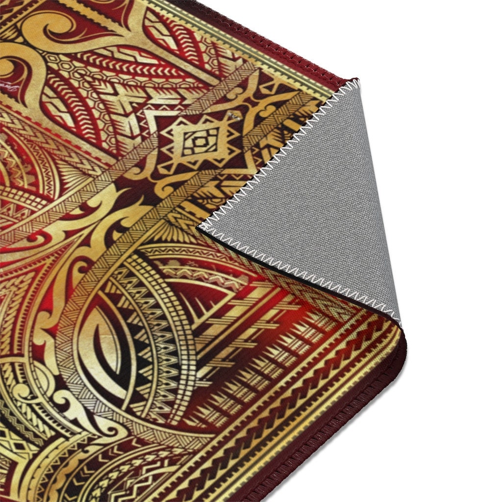 Polynesian Maori Tattoo Wine Area Rug Chenille Rugs in 3 - Etsy