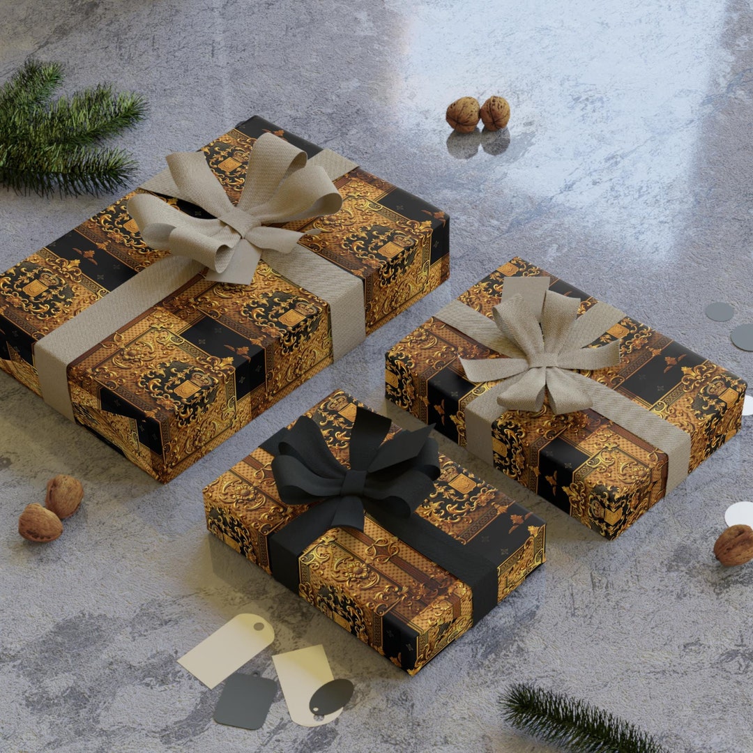 Baroque Decorative Wrapping Paper Roll, Luxury Gift Wrap, Vintage Style ...