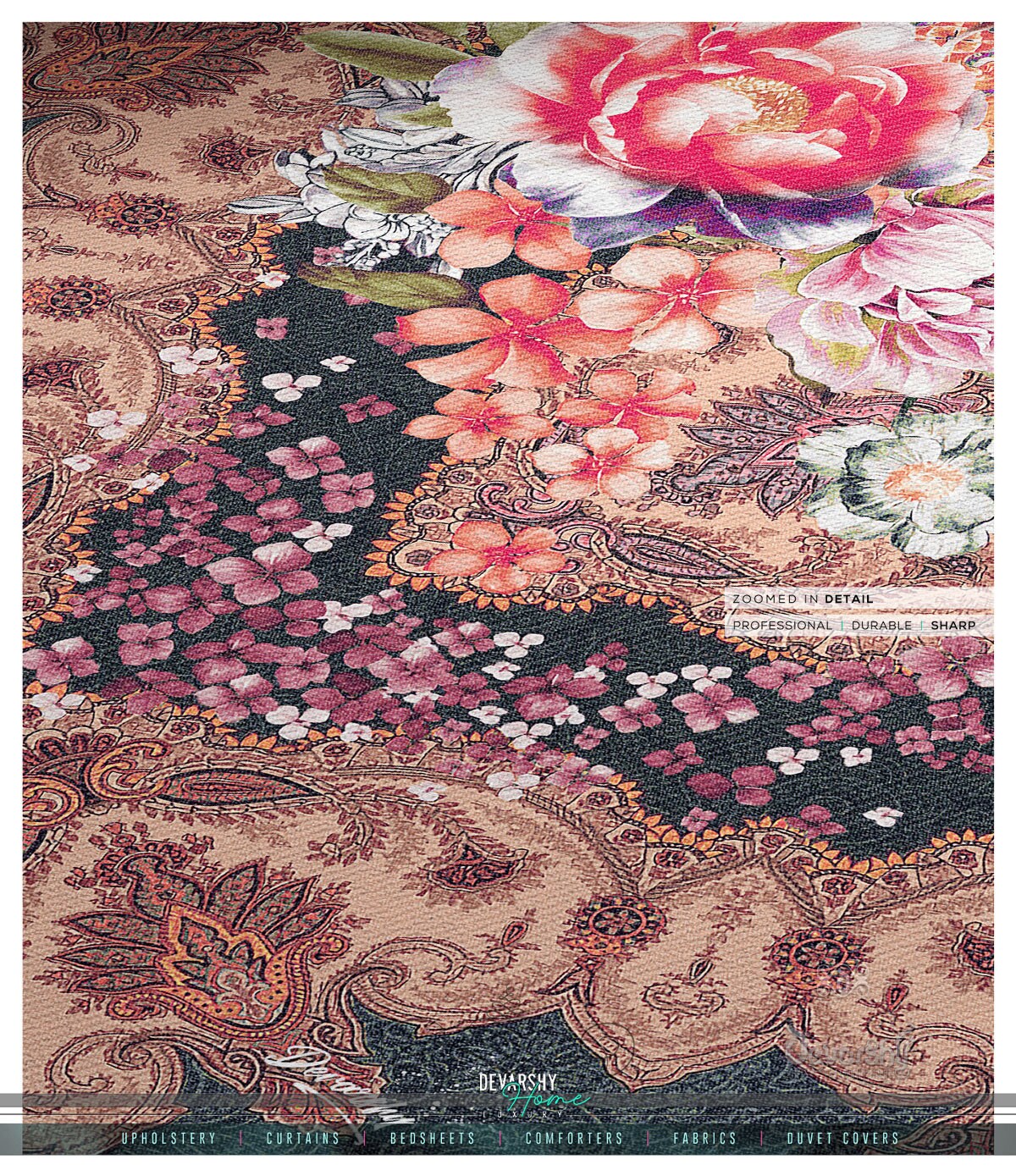 Dark Rococo Florals Area Rug Chenille Rugs in 3 Sizes - Etsy UK