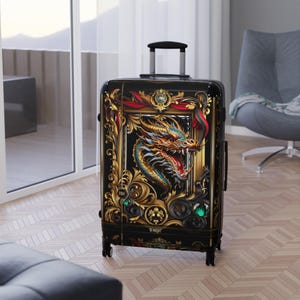Baroque Dragon Suitcase Decorative Travel Luggage Carry-on Suitcase ...