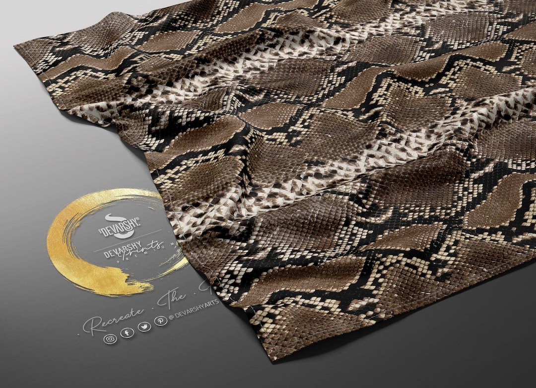 Snake Print Fabric, Combed Cotton Fabric by the Yard, Spun Polyester ...